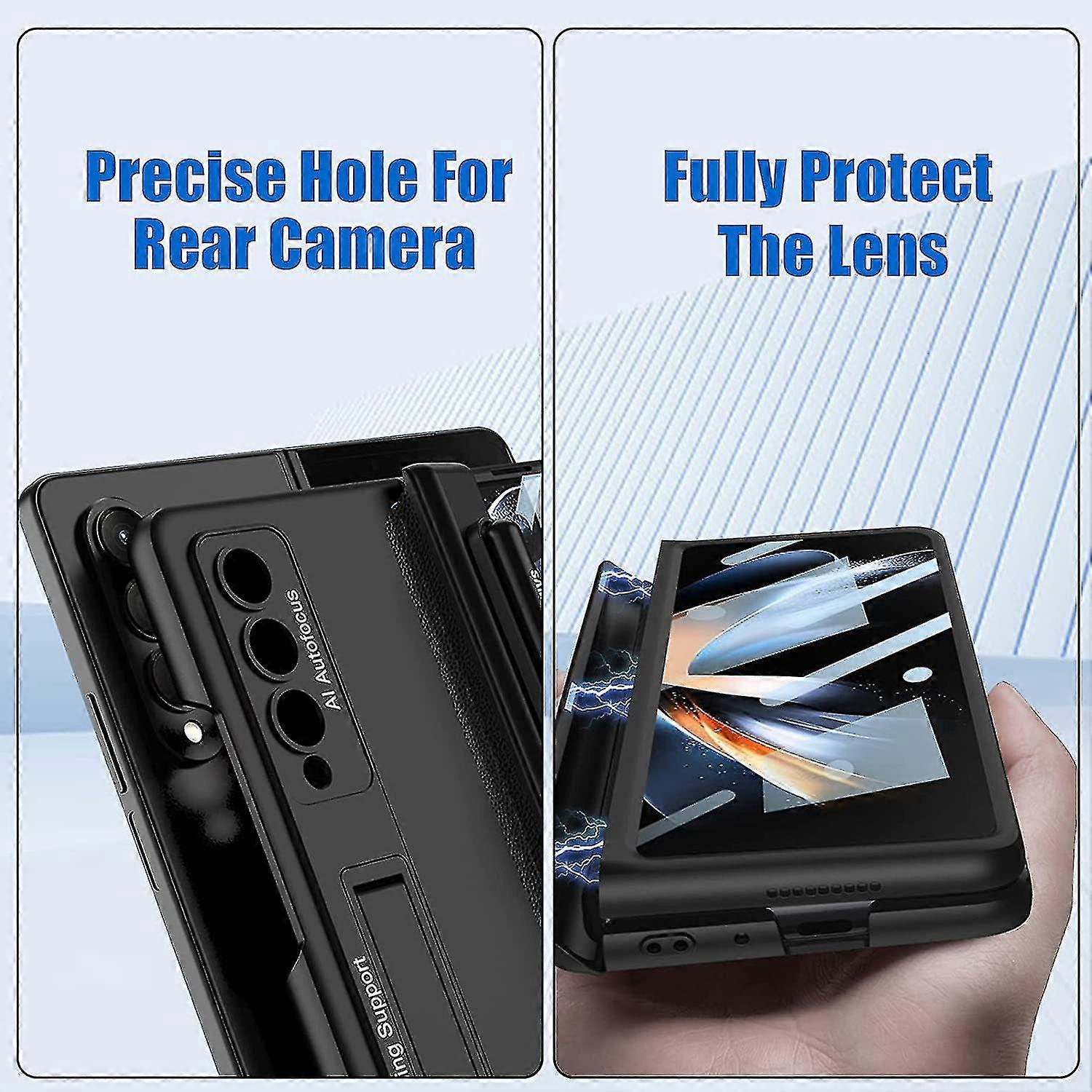 Galaxy Z Fold 4 Case With S Pen Holder, Built-in Screen Protector With ...