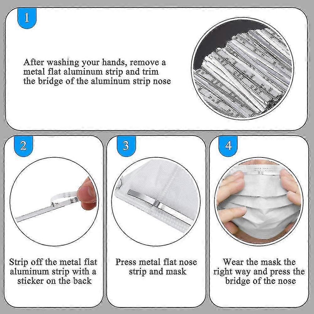 Nose Clip Wire For Face Masks, Flat, Aluminium, Self-adhesive Nose Clip ...