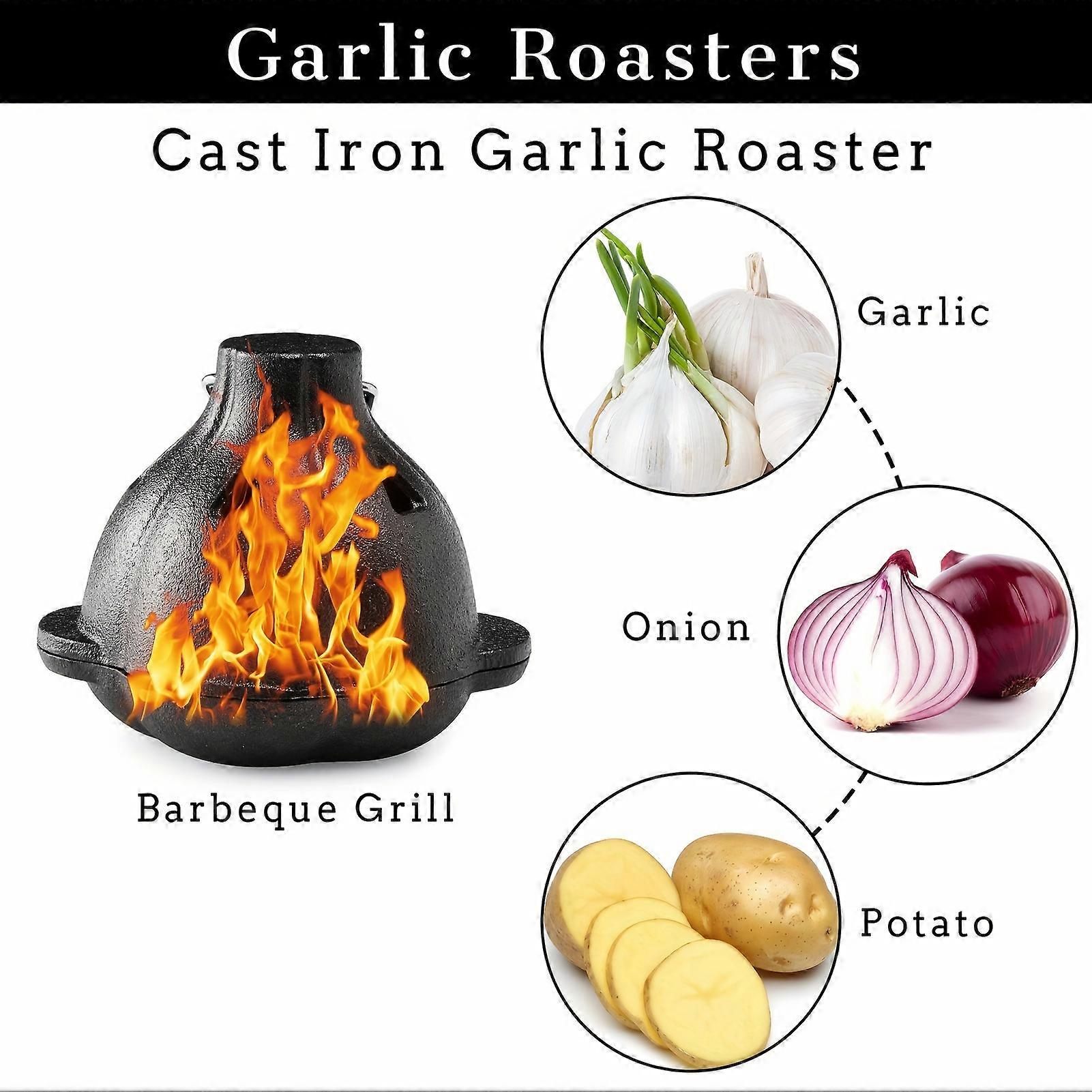 1pc Garlic Roaster, Pre-Seasoned Cast Iron Garlic Roaster Oven Baker ...