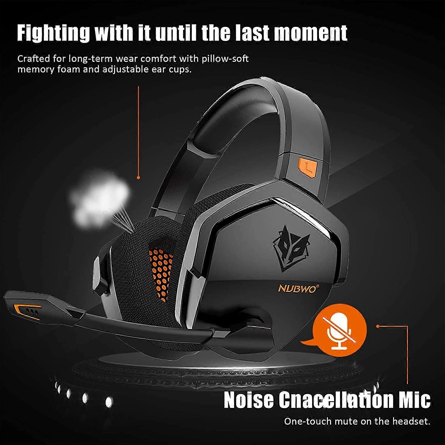 Wiredless Gaming Headset with Mic 2.4G BT NUBWO G06 Gamer Headphones ...