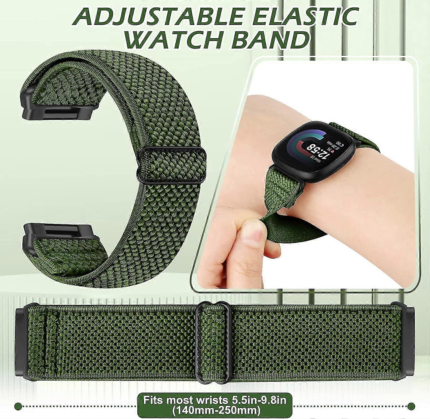 3 Pack Elastic Nylon Straps Compatible With Fitbit Versa 4 Strap/fitbit ...