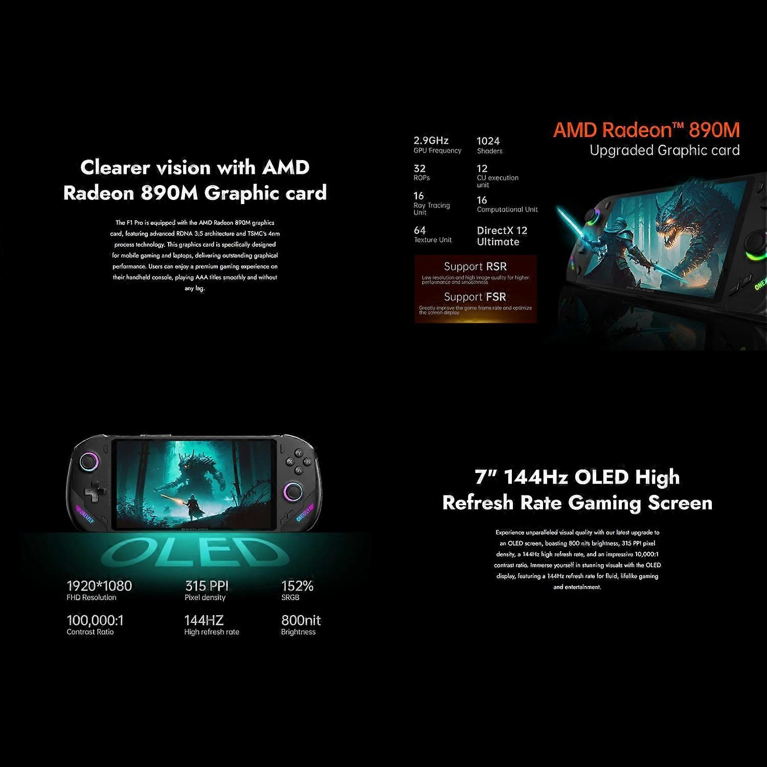 ONE-NETBOOK OneXPlayer F1 Pro 7 inch Handheld Game Console, Windows 11 ...