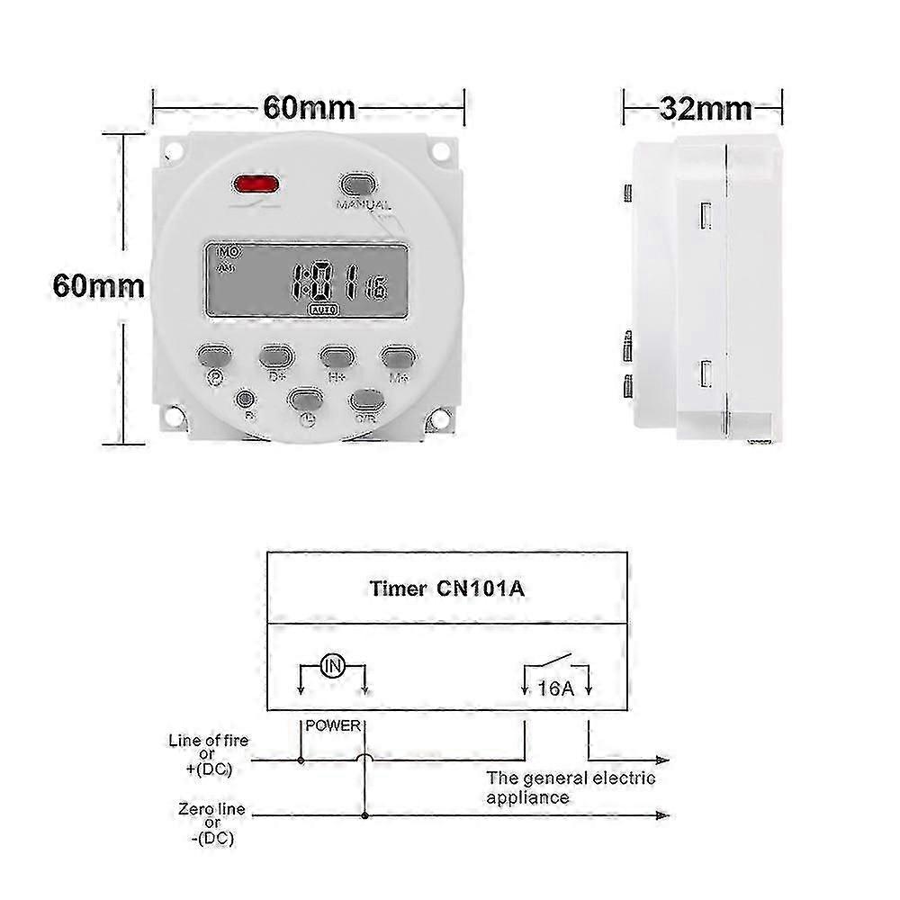 Cn101a 12v 24v 110v 220v Digital Timer Switch 7 Days Weekly ...