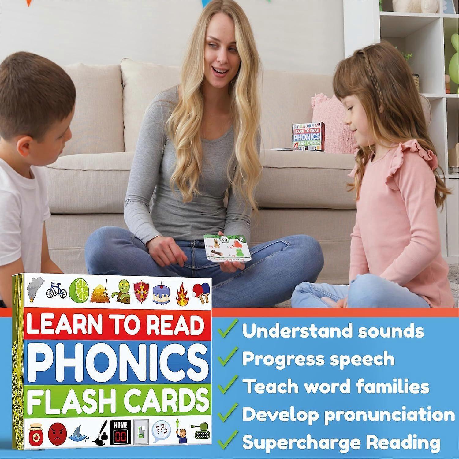 Phonics Flash Cards - Learn to Read in 20 Stages - Digraphs CVC Blends ...