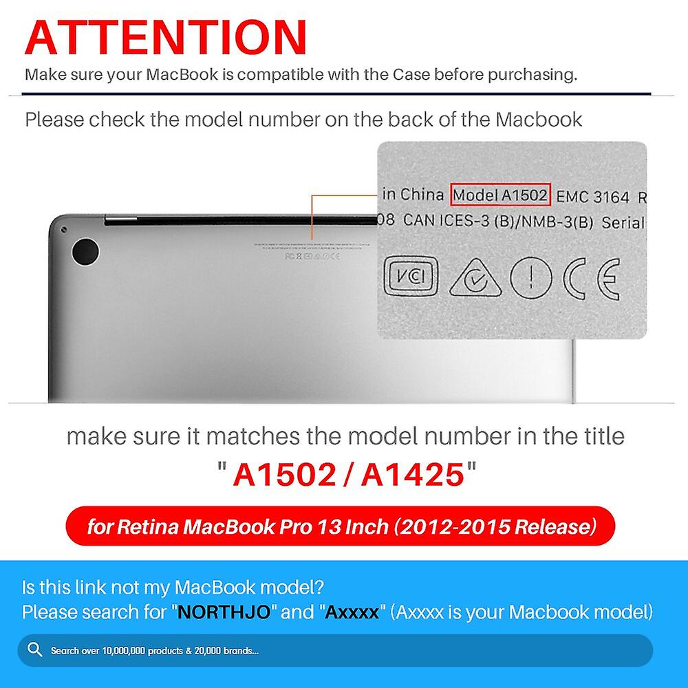 White Marble Pattern Case For Macbook Pro 13 Retina A1502 A1425 | Fruugo UK