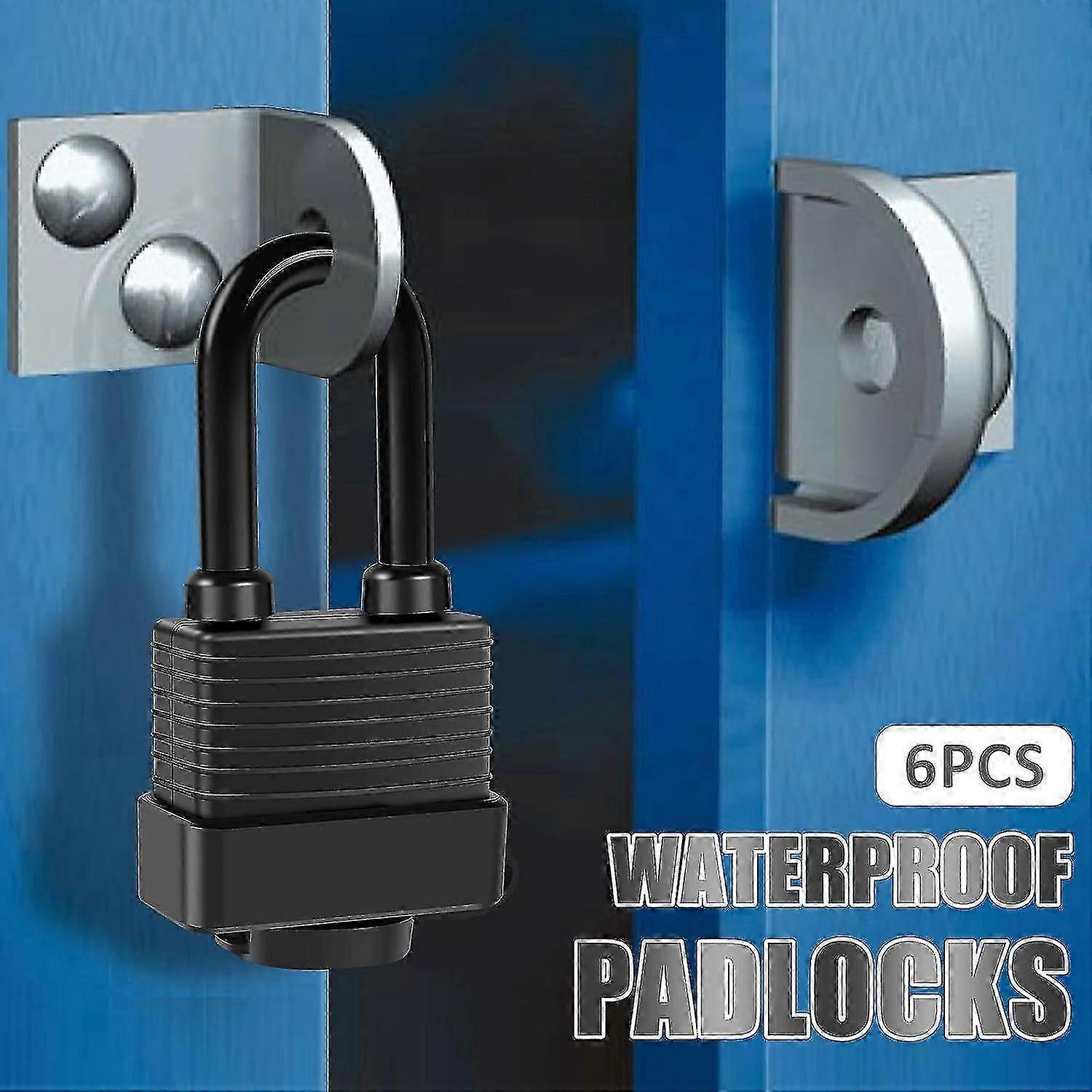 Waterproof padlock set 6pcs with 12 keys for outdoor security | Fruugo UK