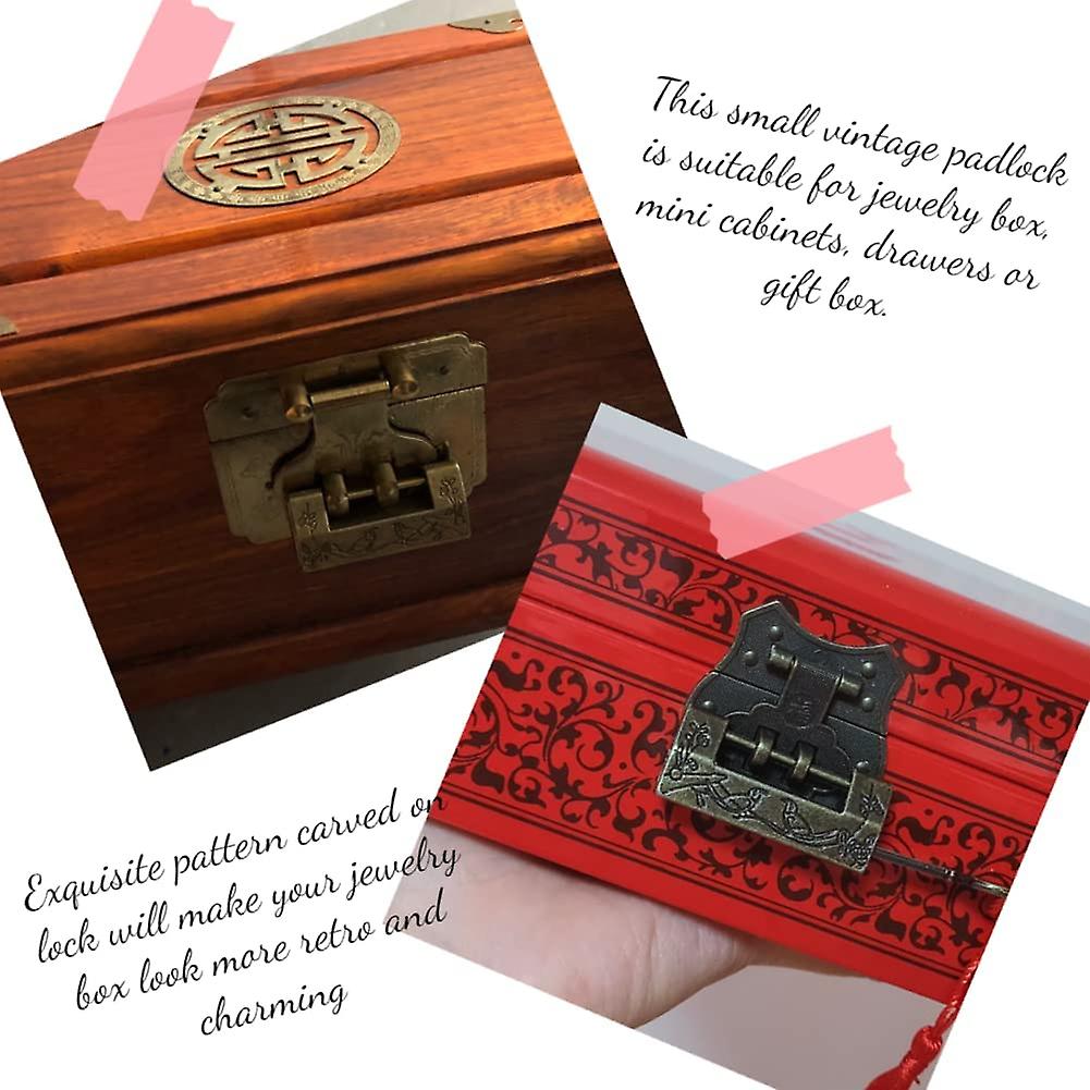Chinese Vintage Padlock Chinese Traditional Flower Padlock Mini Key ...