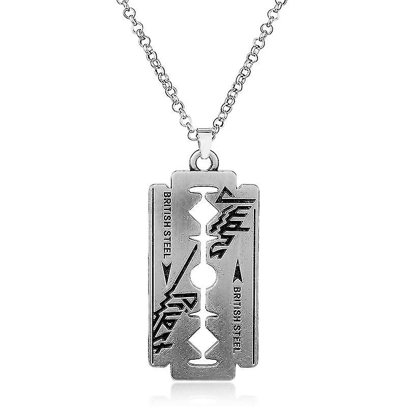 Hip Hop Rock Band Judas Priest Blade Razor Shape Pendant Necklace Long ...