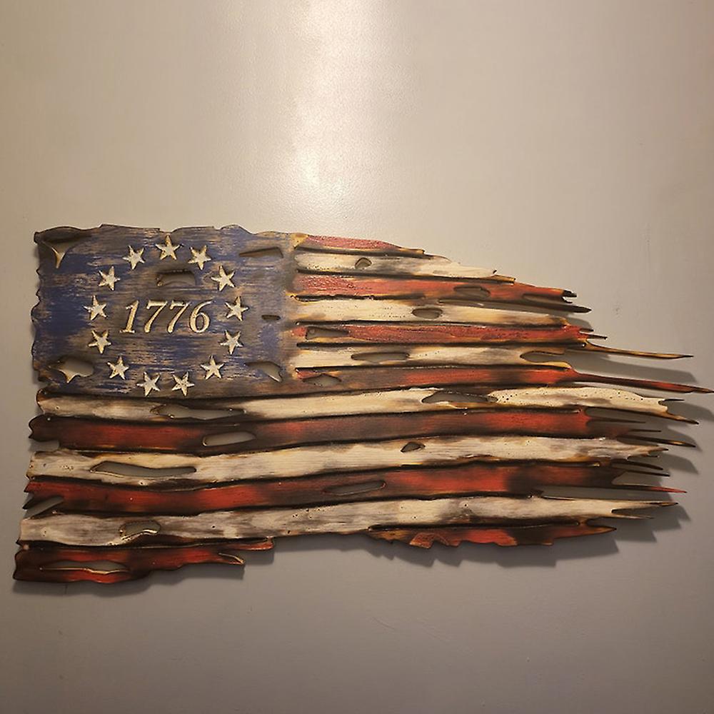 Wall Mounted Lit Flag Metal Decor Modern Simple Decorative Props ...