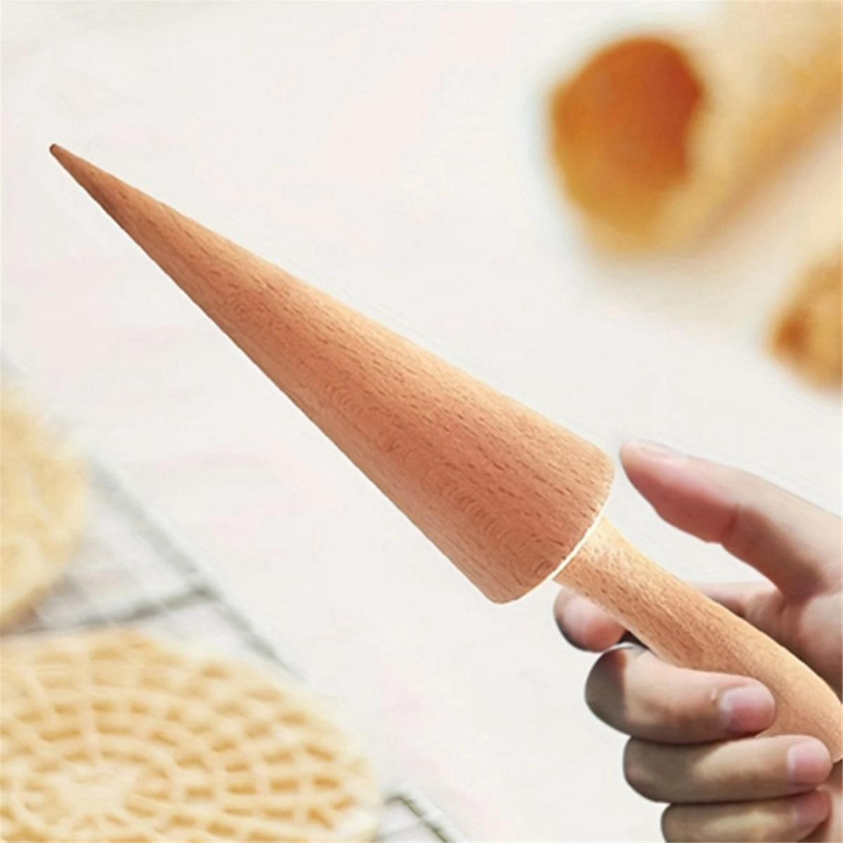 Ice Cream Waffle Cone Roller, Strong and Smooth Cone Roller, Wooden ...