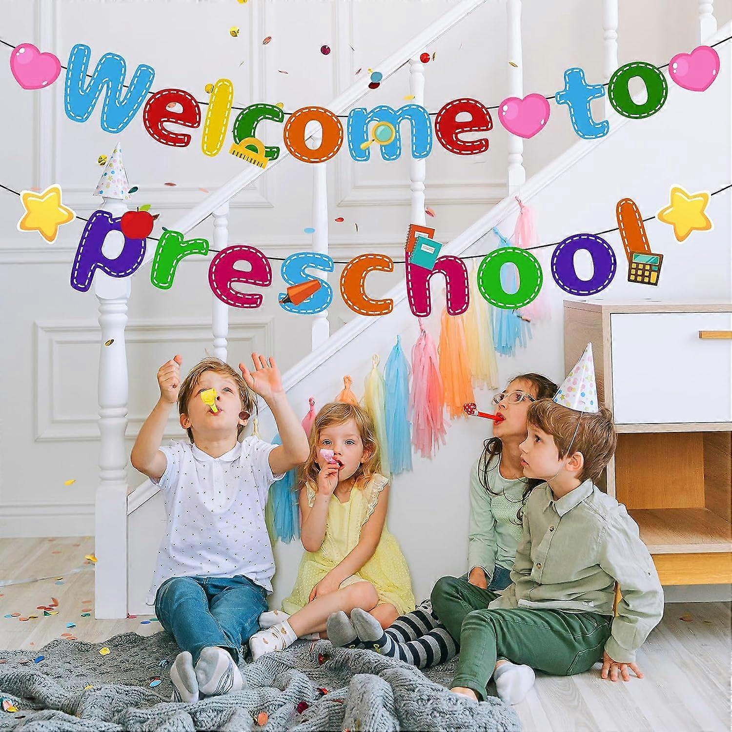 Back To School Banner Welcome To Preschool Banner For Back To School ...