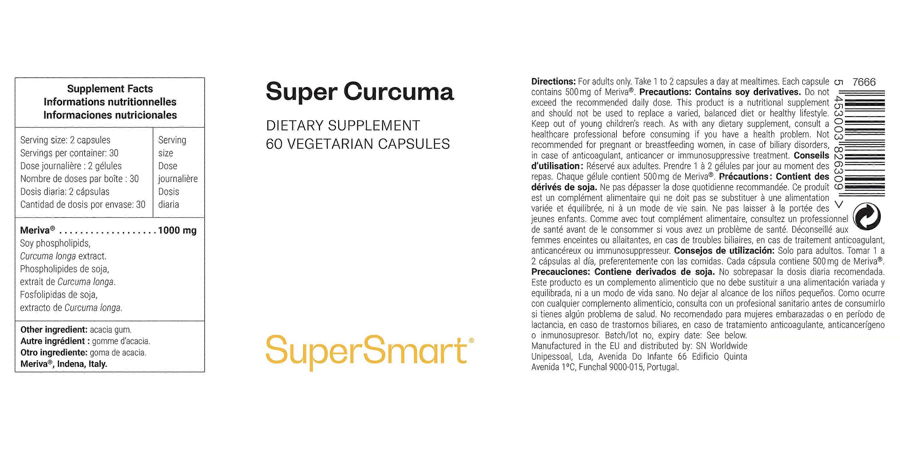 SuperSmart Super Curcuma Dietary Supplement - 60 Veg. Caps | Fruugo UK