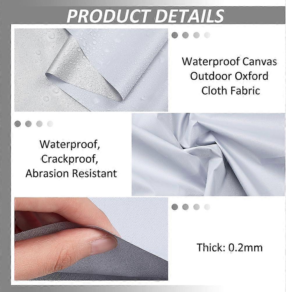 Silver Waterproof Sun Protection Canvas Fabric 66.93x157.48x0.01 Inch ...