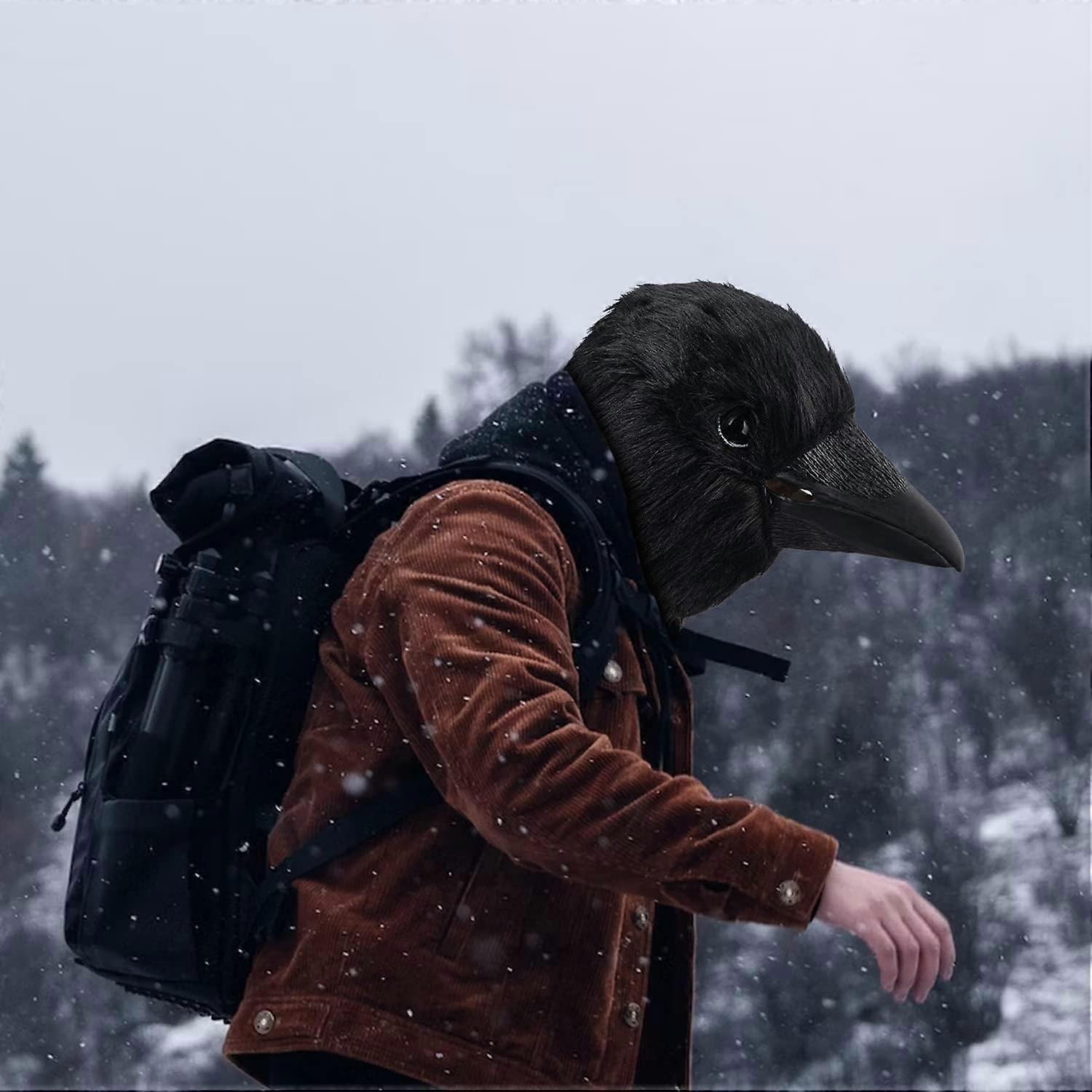 Black Crow Mask Raven Mask Animal Latex Full Head Realistic Masks for ...