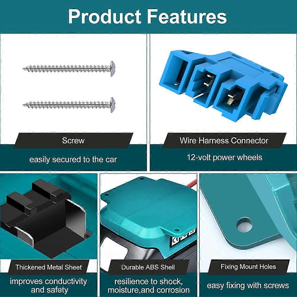 Power Wheel Adapter for 18V Battery with Wire Harness Connector & Fuse ...
