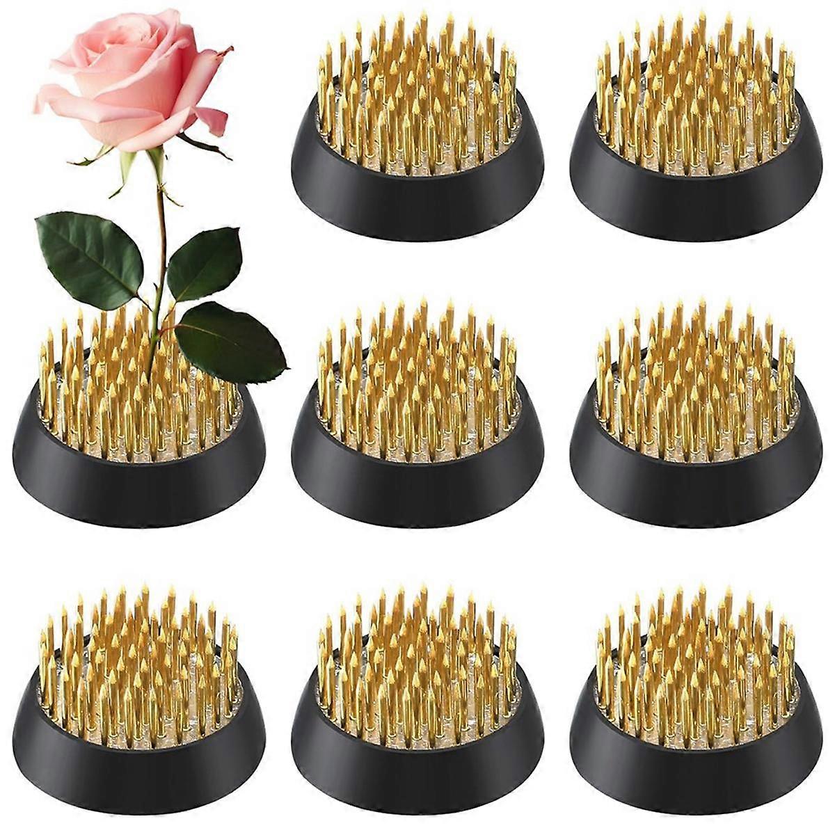8 Pcs Flower Frogs Round Brass Flower Holder Japanese Ikebana Vase ...