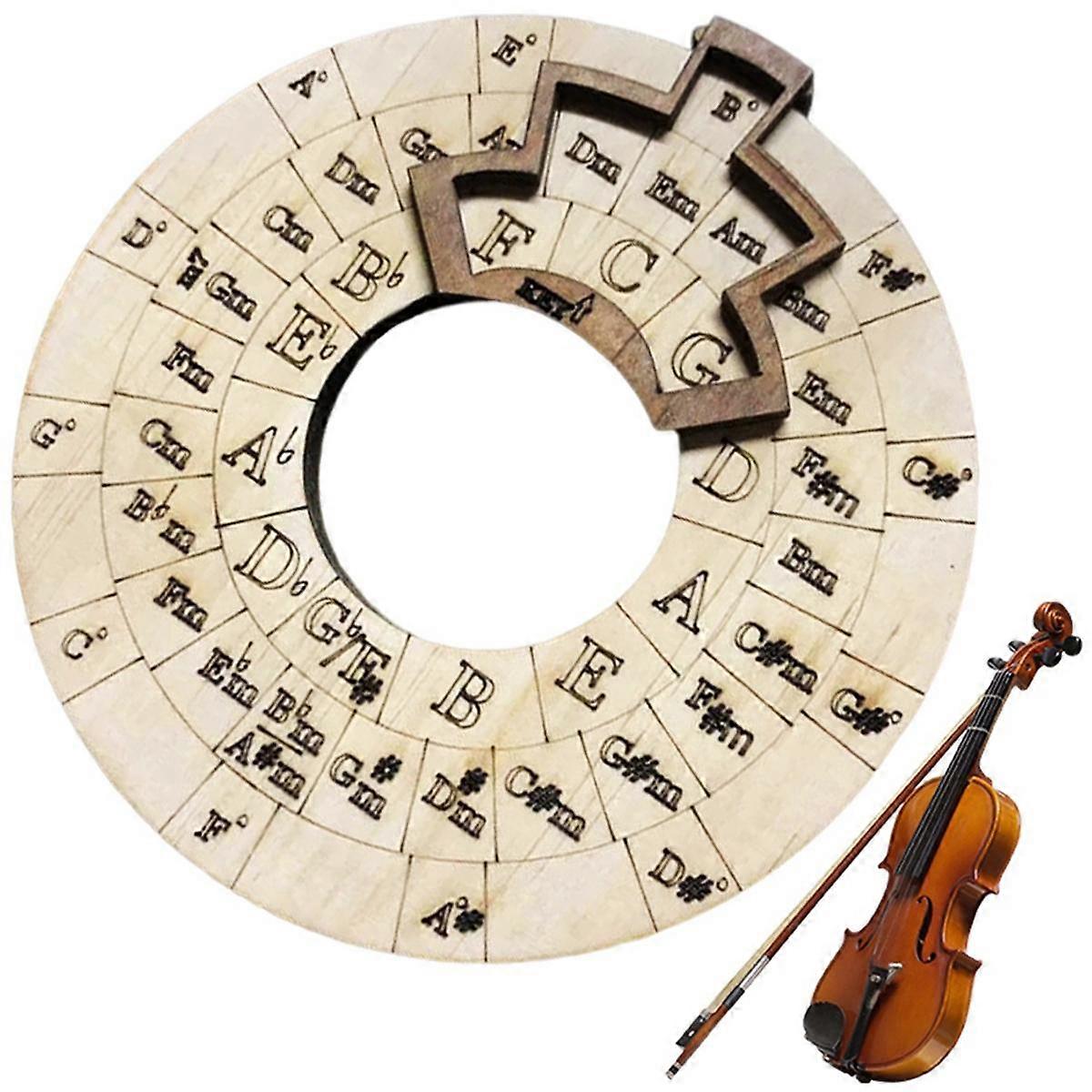 Notes Musical Instruments Easy to Carry Educational Chord Wheel Wooden ...