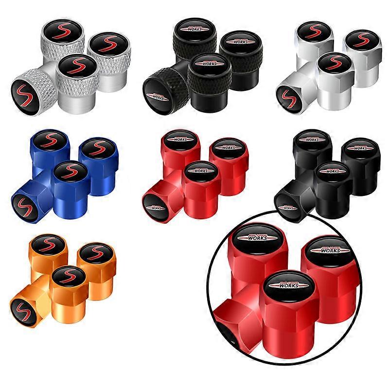 4Pcs Car Metal Wheel Tire Valve Caps Stem Case Dust Cap For Mini Cooper ...