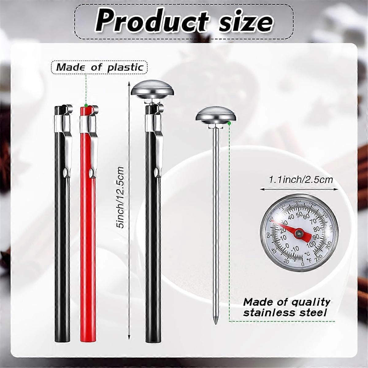 6 Pcs Stainless Steel Kitchen Thermometer with 5 Inch Long Stem 1 Inch ...