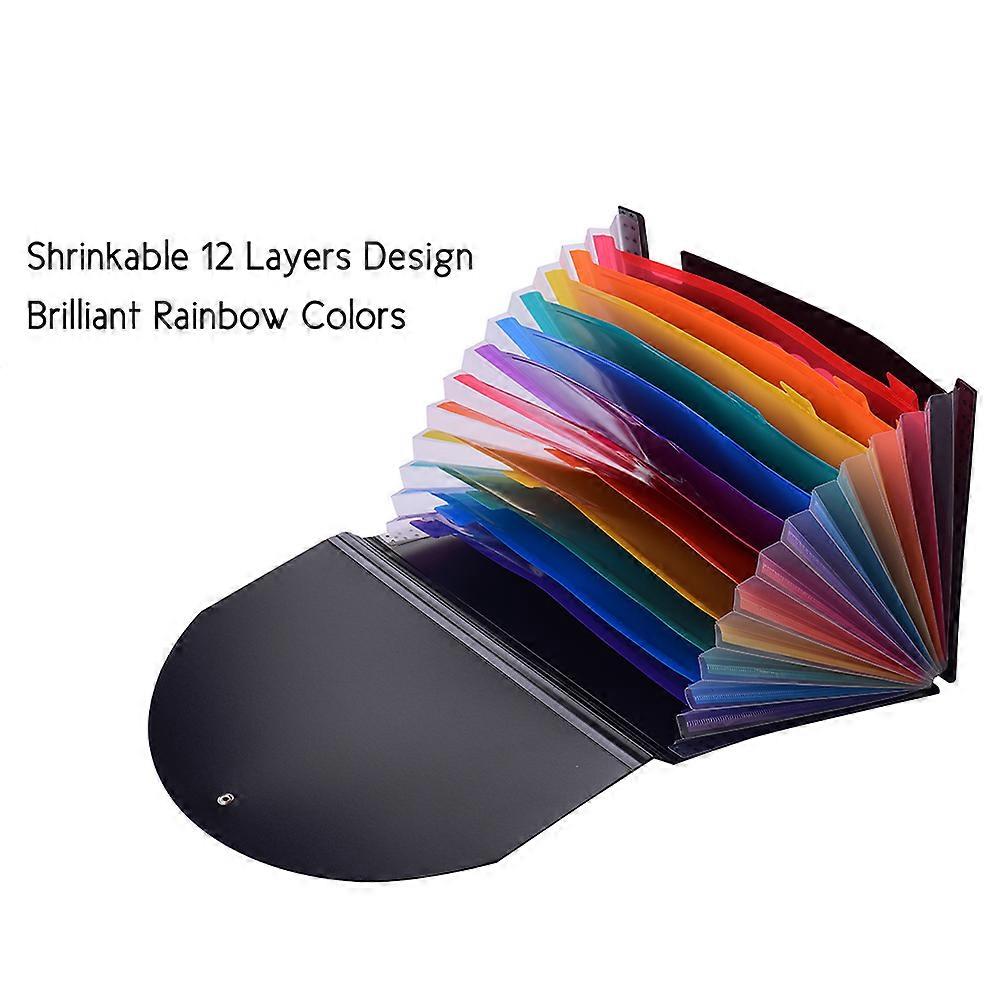 Accordion Expanding File Folder 12 Pockets Rainbow Coloured A4 Paper ...