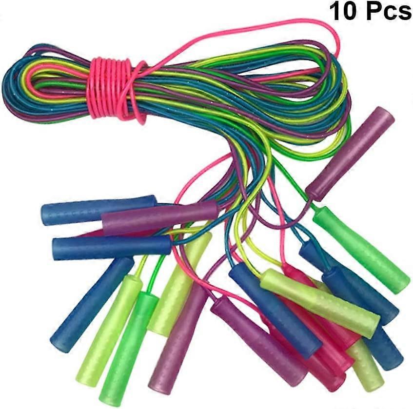 Adjustable Jump Rope 10 Pieces, Plastic Handle Jump Rope School Workout ...