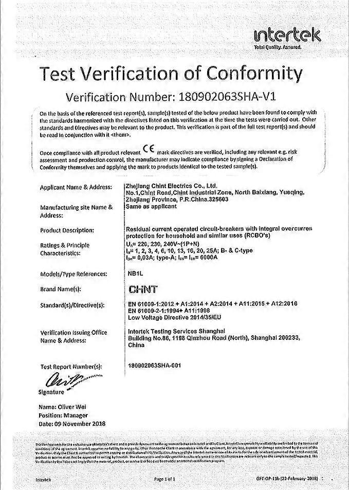 CHINT NB1L RCBO Type A 32A 40A 30MA Residual Current Operated Circuit ...