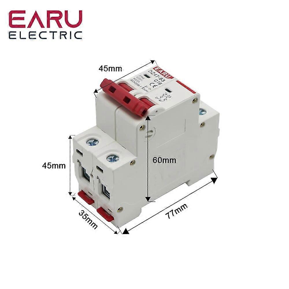 DZ47 2P 3A-63A 400V C Type Mini Circuit Breaker MCB Short Overload Circuit Protector 35mm Din ...