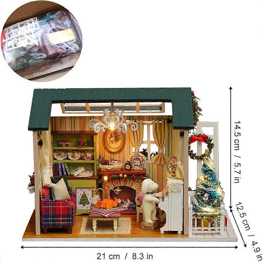 Miniature Dolls House Kit With Music, DIY Miniature House Model Kits To ...