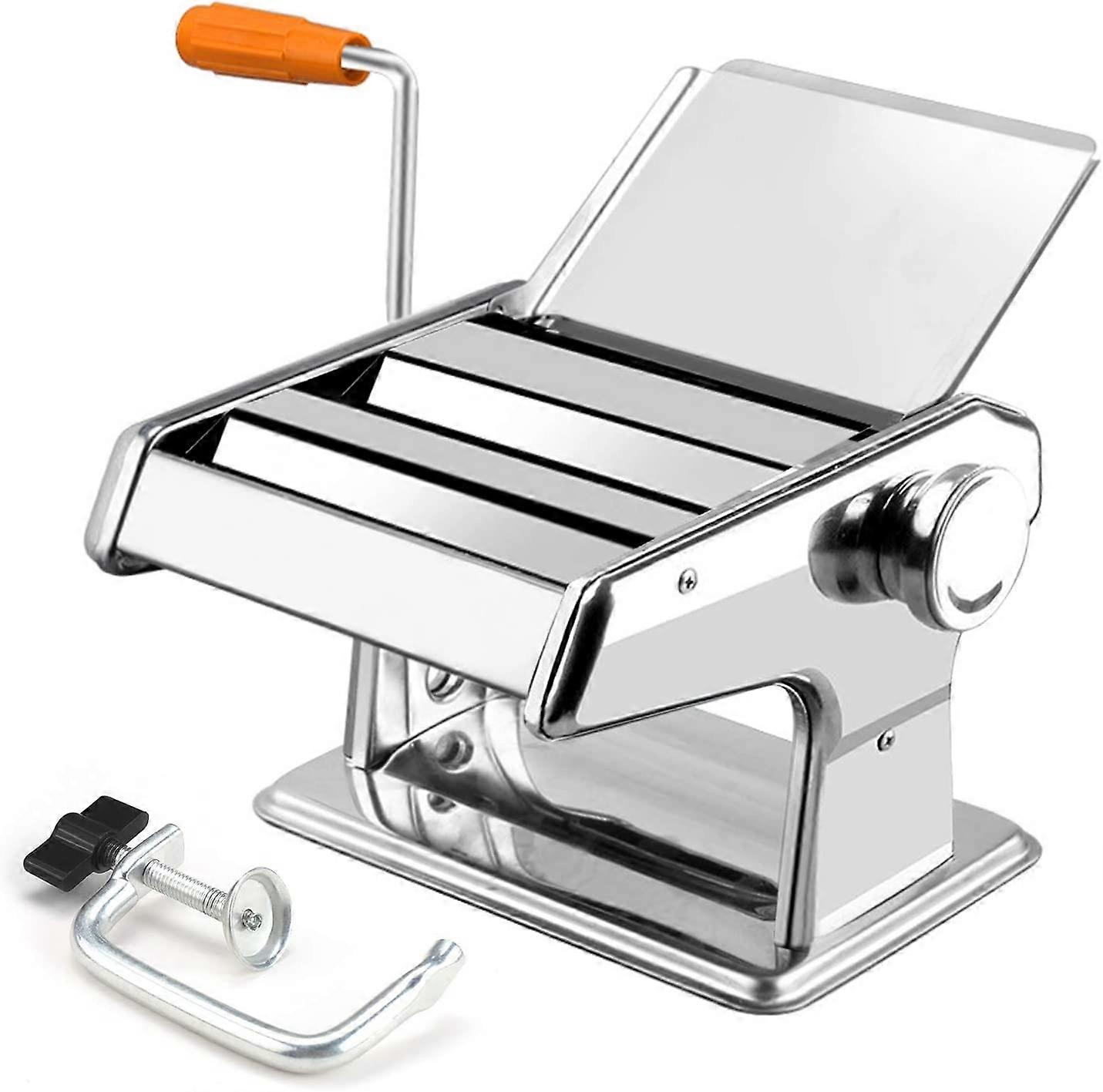 Manual Pasta Maker Machine with Double Cutter, 6 Adjustable Thickness ...