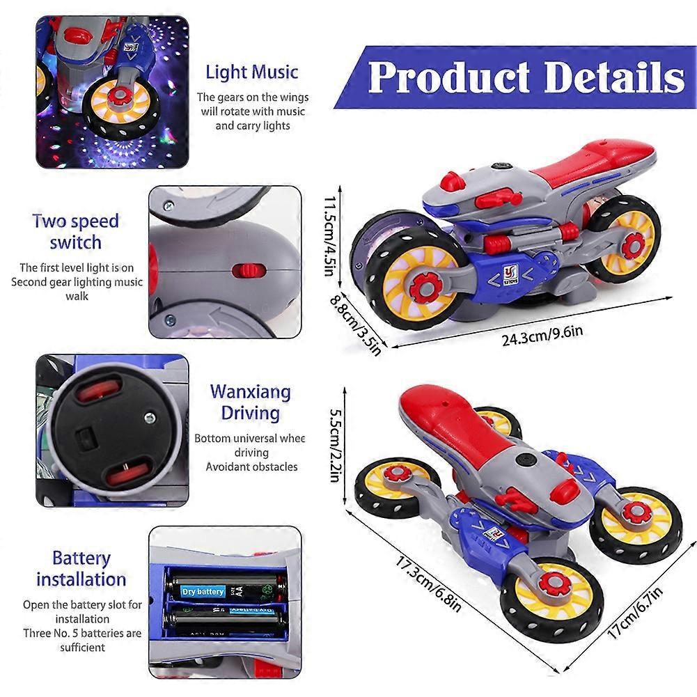 Electric Deformation Motorcycle with Light & Music, 360° Rotating Stunt ...