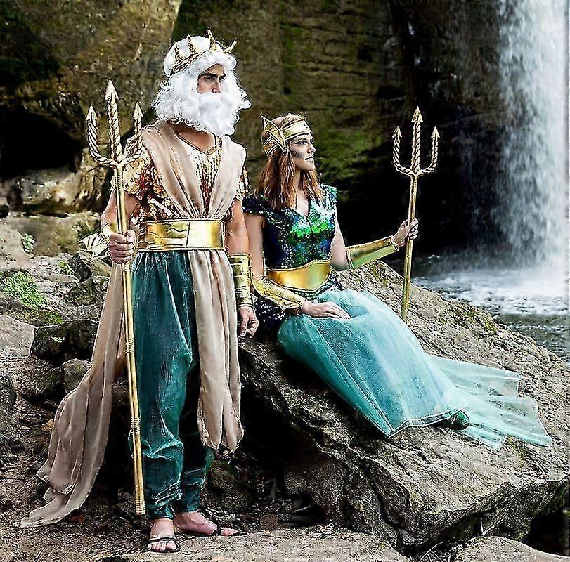 Ancient Greek Poseidon Cosplay Sea Siren Mermaid Queen Costume ...