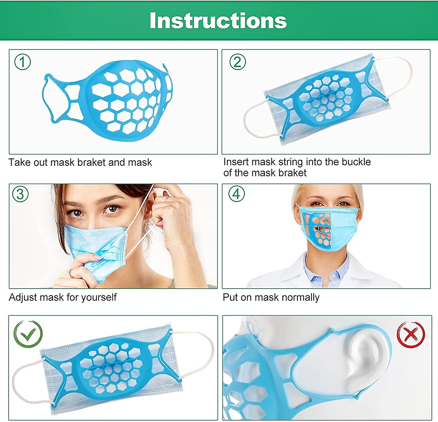 3D Face Mask Bracket Inner Support Frame Silicone Face Mask Internal ...
