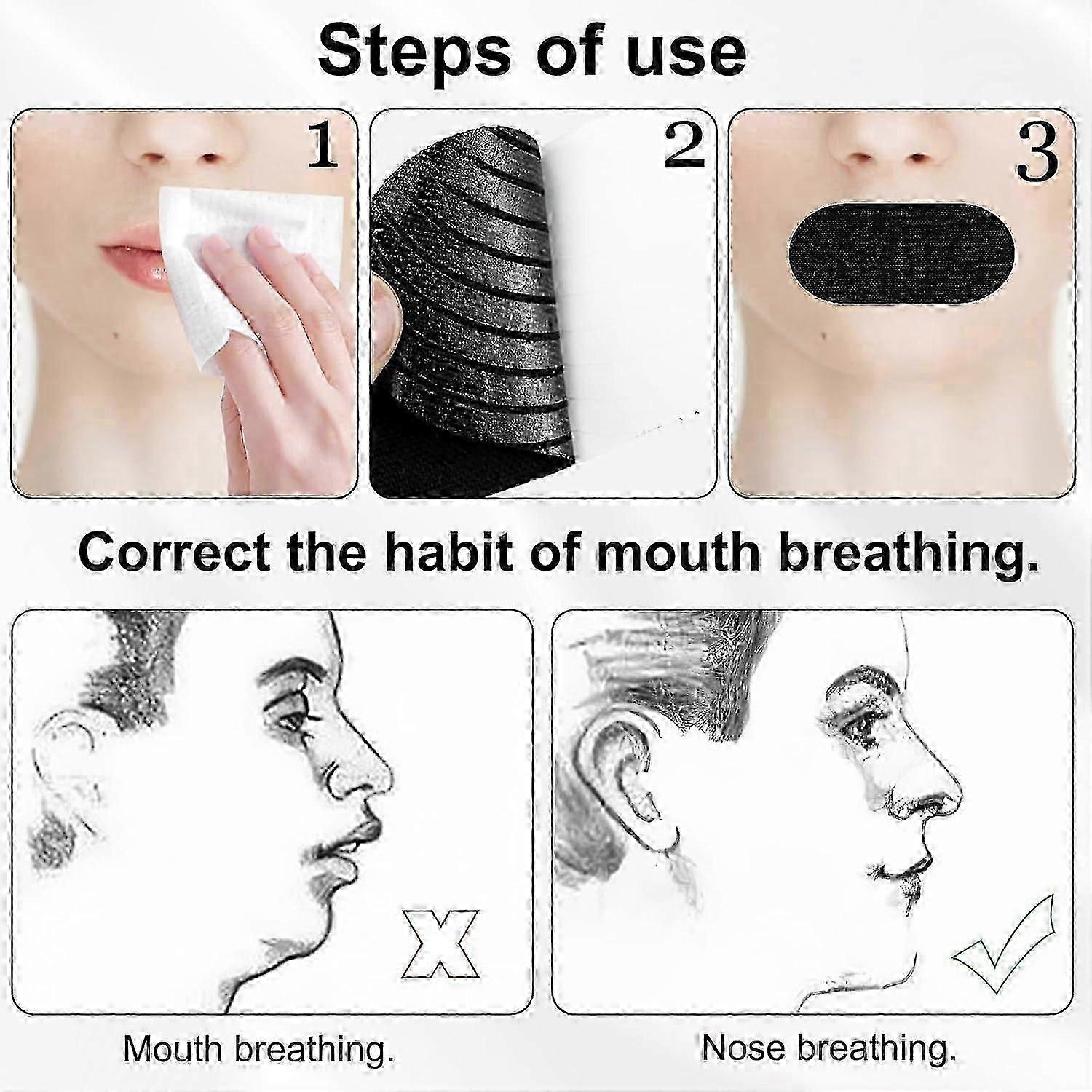 60x Mouth Tape for Sleeping, Anti-Snoring Sleep Strips, Oral Tape for Snoring Aid, Helps Develop ...