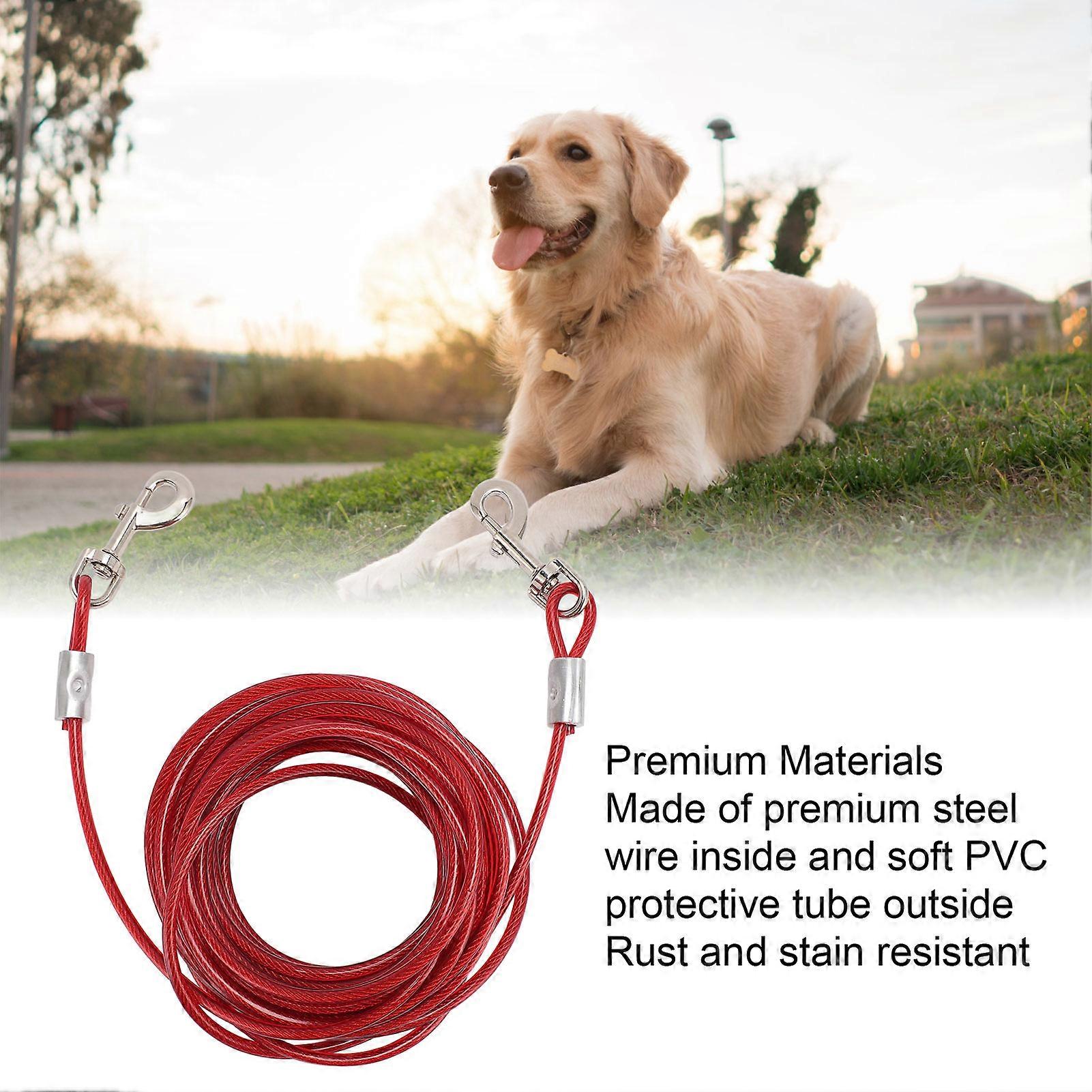 Dog Tie Out Cable Steel Wire 6mmx3m Red Heavy Duty Leash | Fruugo UK