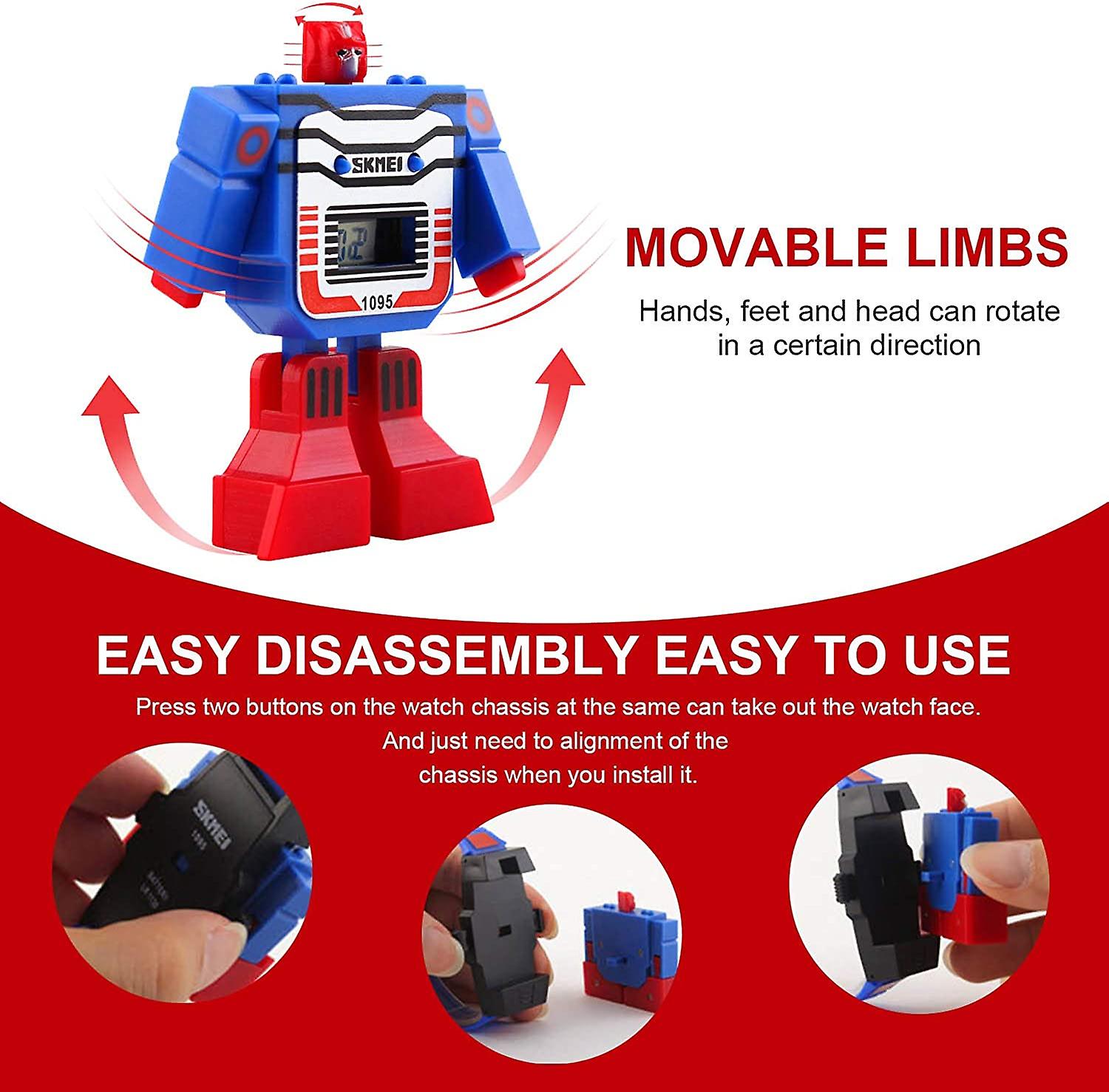 Kids Transformer Watch Robot Transformers Toys Digital Watch, Boys ...