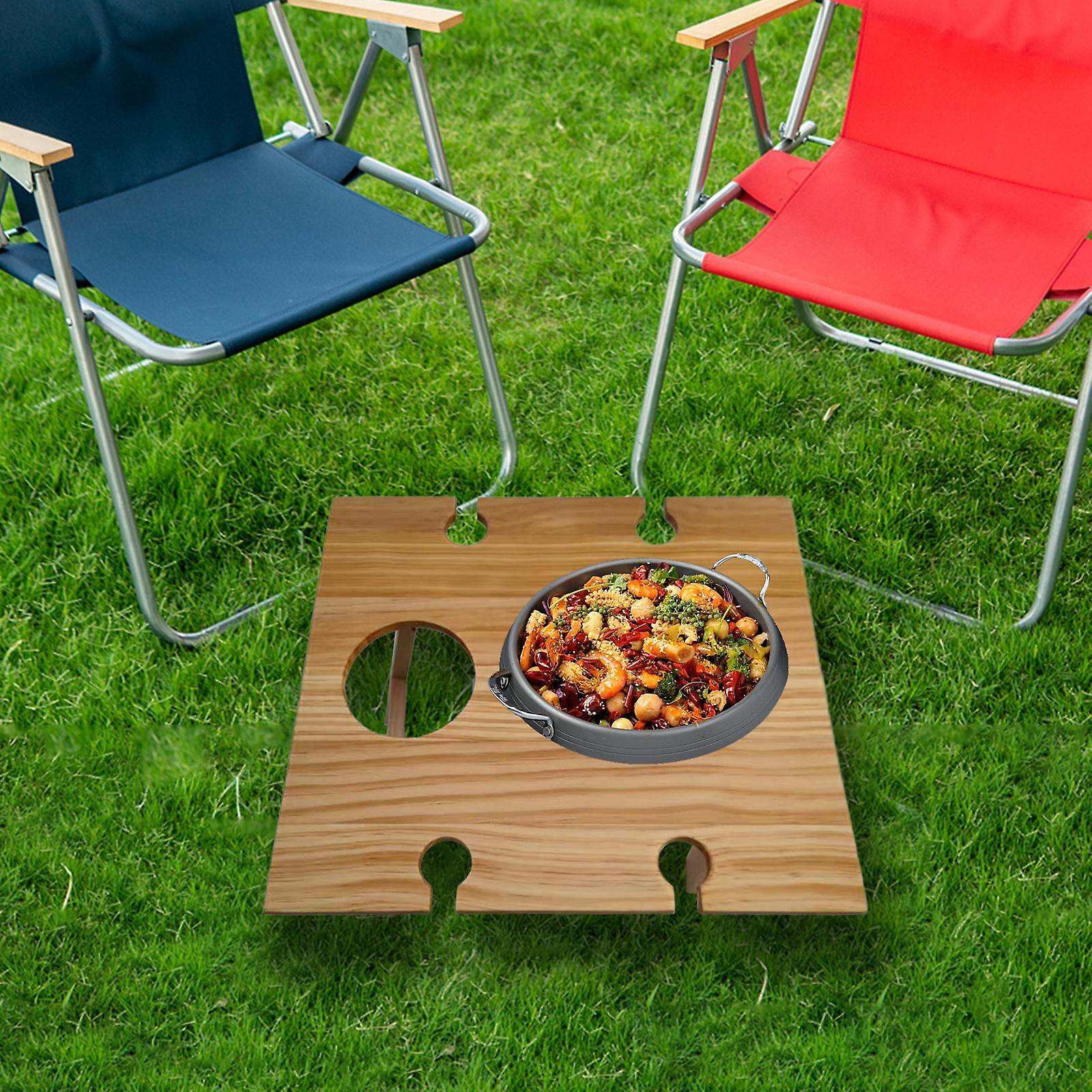 Portable Picnic Table Champagne Picnic Snack Table Tray Multifunctional ...