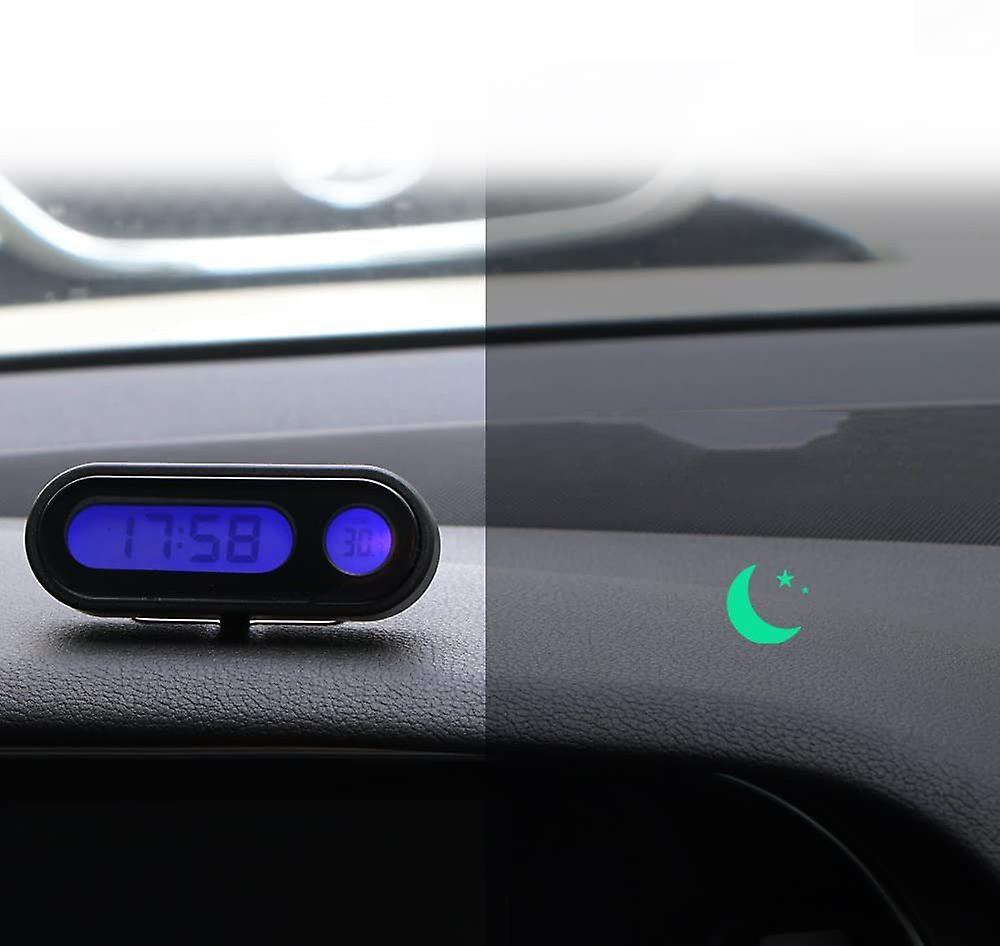 Car Clock, Car Digital Clock with Thermometer Mini Vehicle Dashboard ...