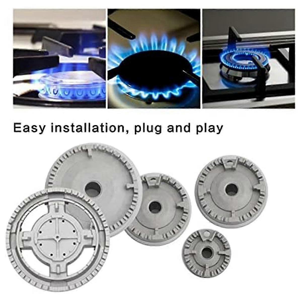 Upgrade Cooker Hat Set Oven Gas Hob Burner Crown Flame Cap Cover for ...