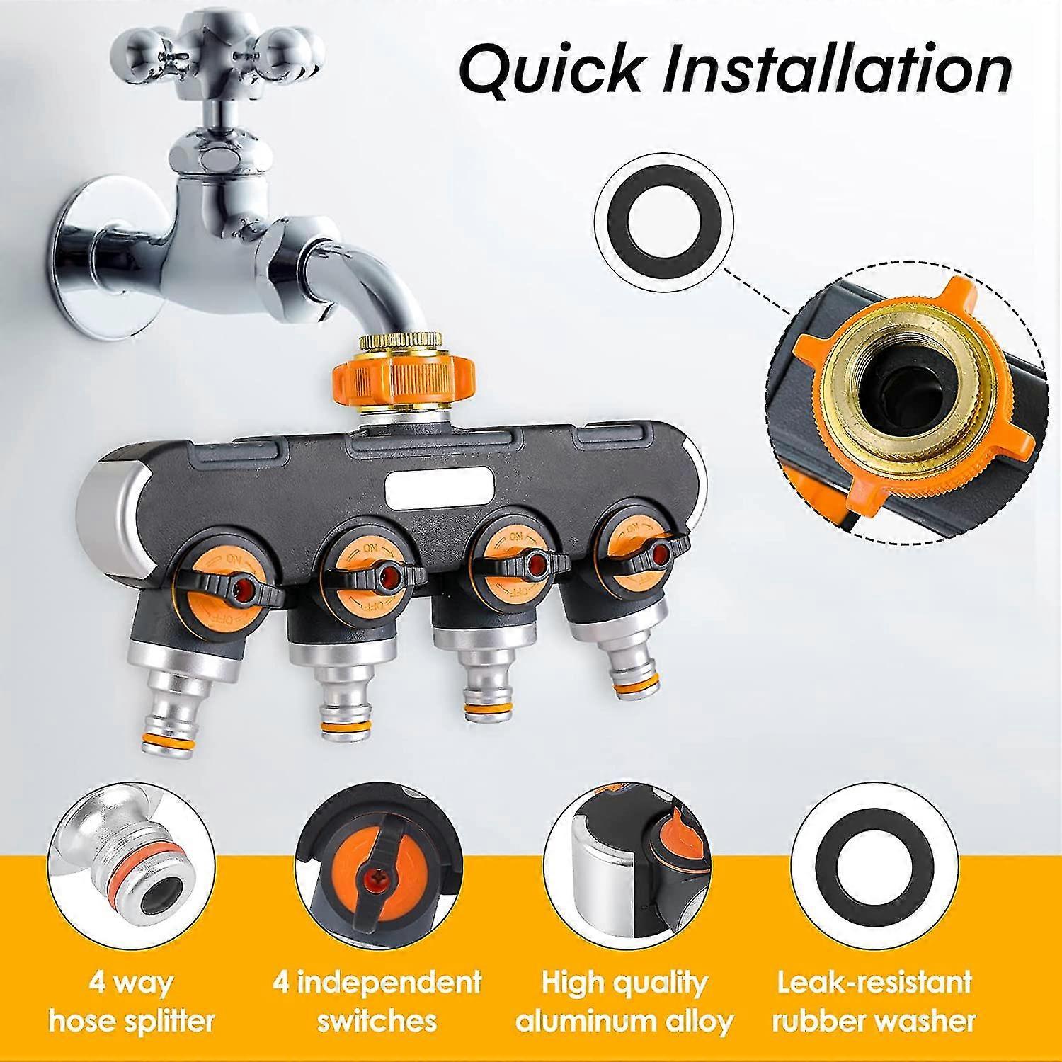 4-way Water Distributor, 3/4" And 1/2" Water Distributor With Adapter ...