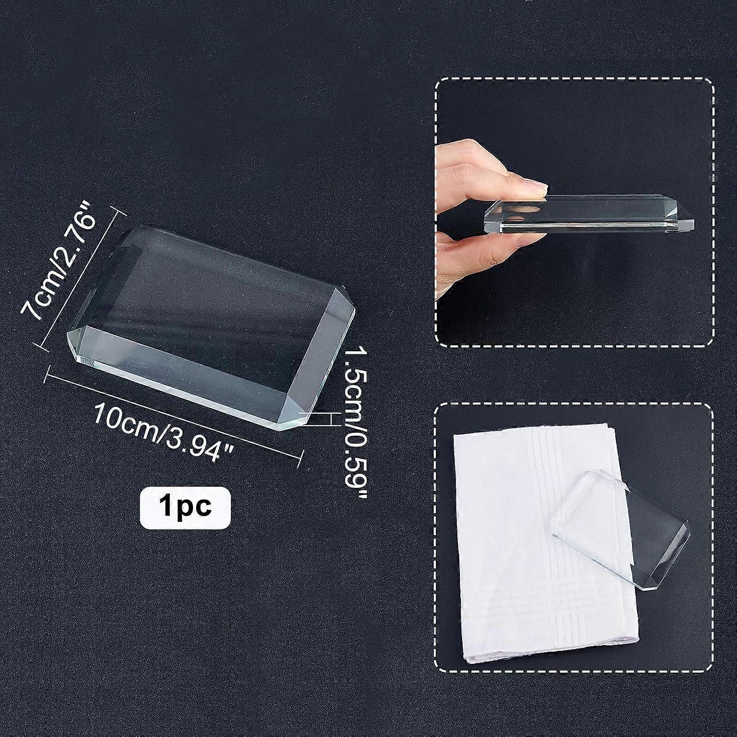 Clear Glass Paperweight Rectangle Glass Paperweights Faceted Blank ...