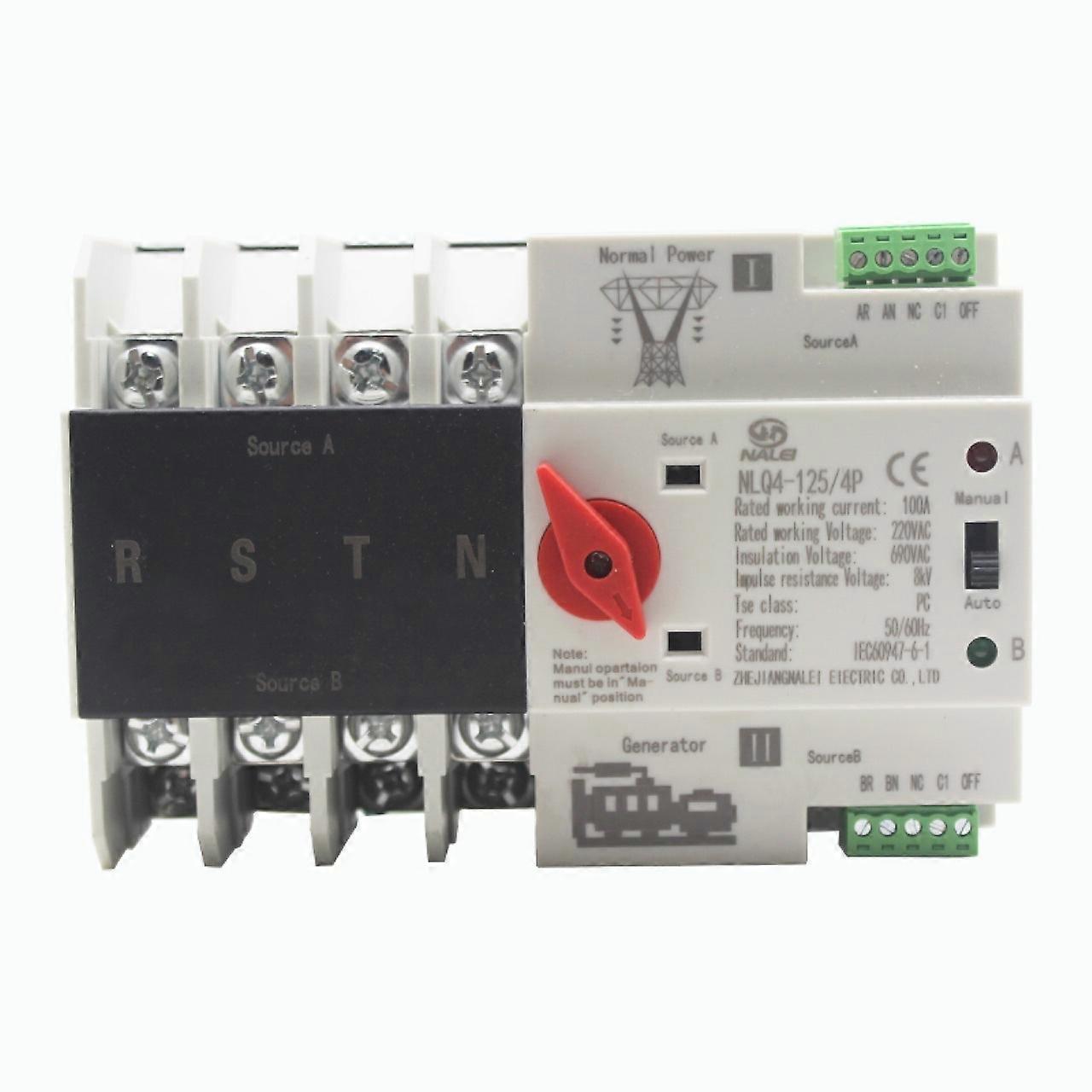 4p ats rail dual power automatic transfer switch 4p 125a | Fruugo UK