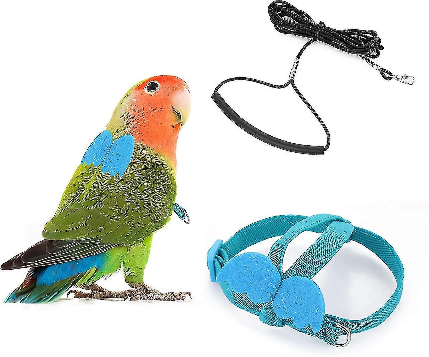 Adjustable Bird Harness With 80 Inch Leash Outdoor Flight Training Rope ...