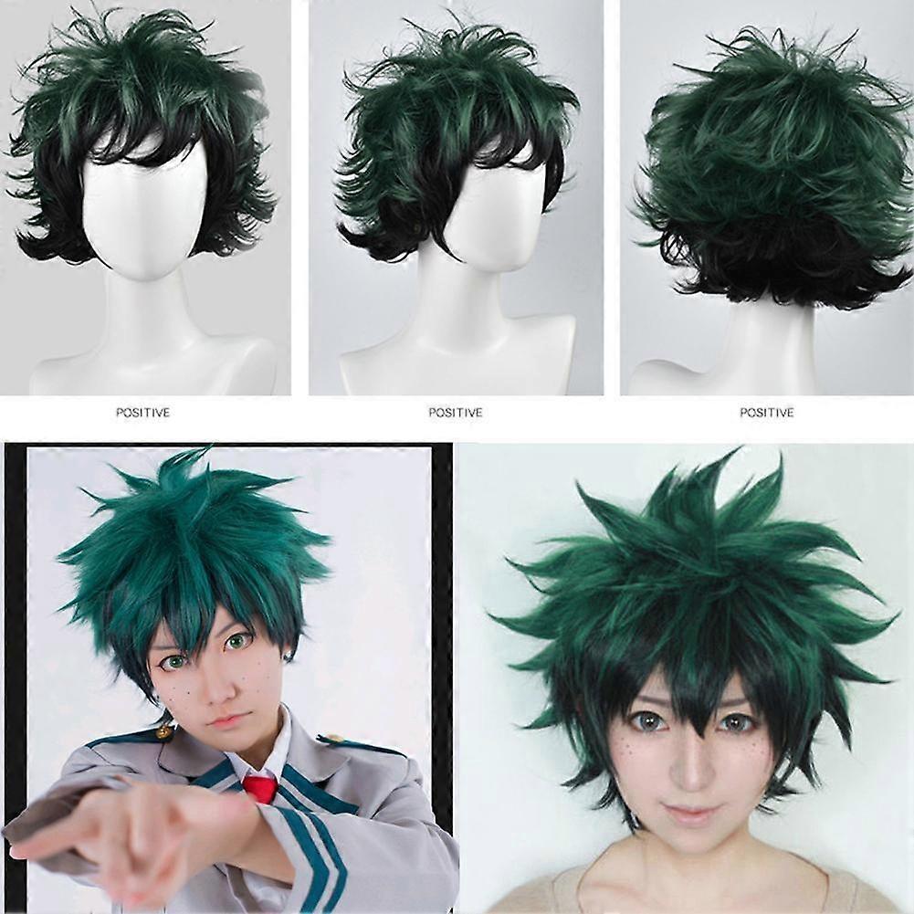 Cosplay Wig Anime My Hero Academia Deku Izuku Midoriya Green Short ...