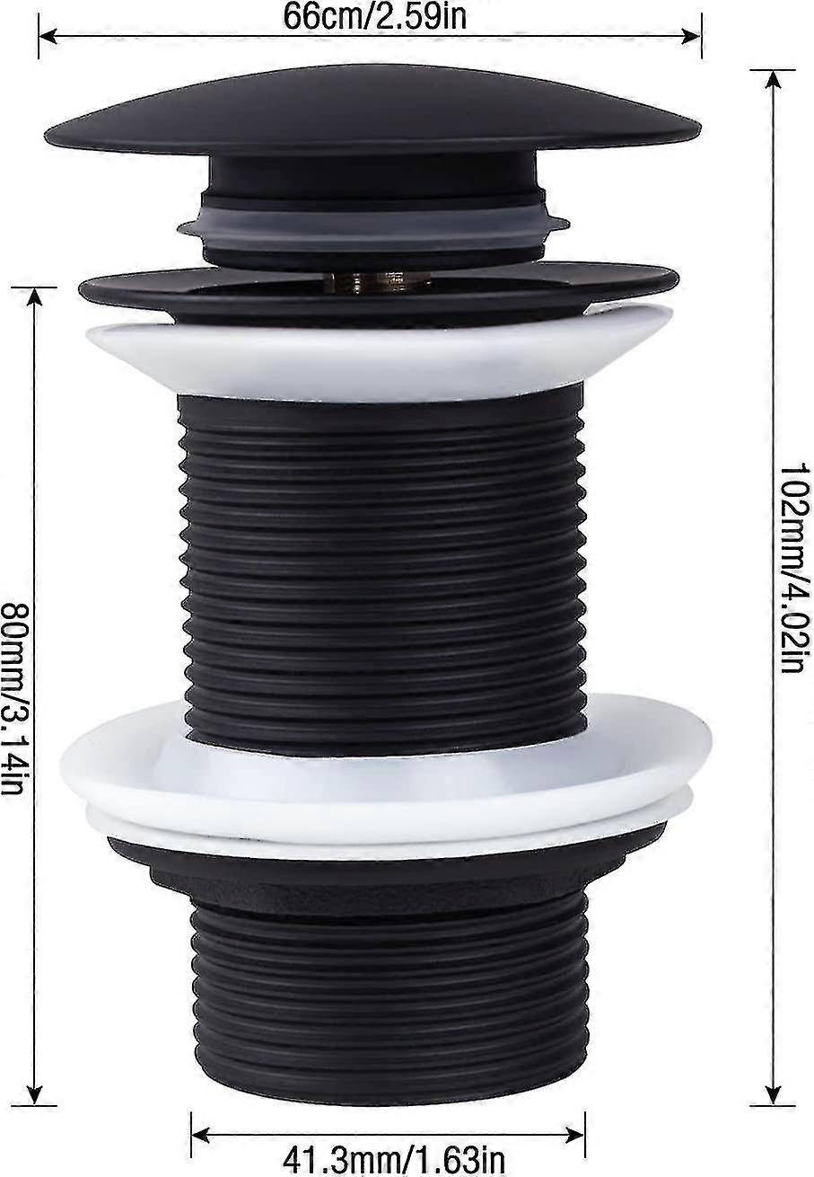 Cisea Sink Drain Without Overflow, Universal Black Pop Up Sink Drain ...
