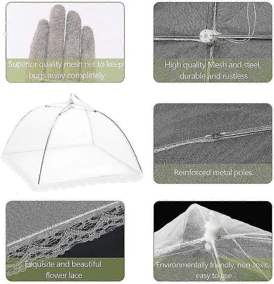 3 Pack Food Covers 14 Inch Pop-up Encrypted Mesh Plate Serving Tents ...