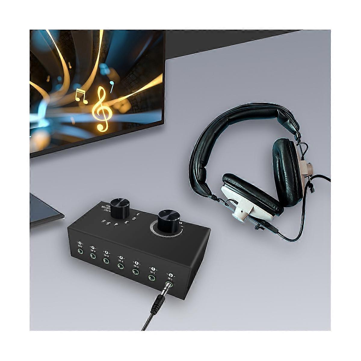 3.5Mm Headphone Amplifier Stereo Audio Switch 6 in 1 Out Headphone ...