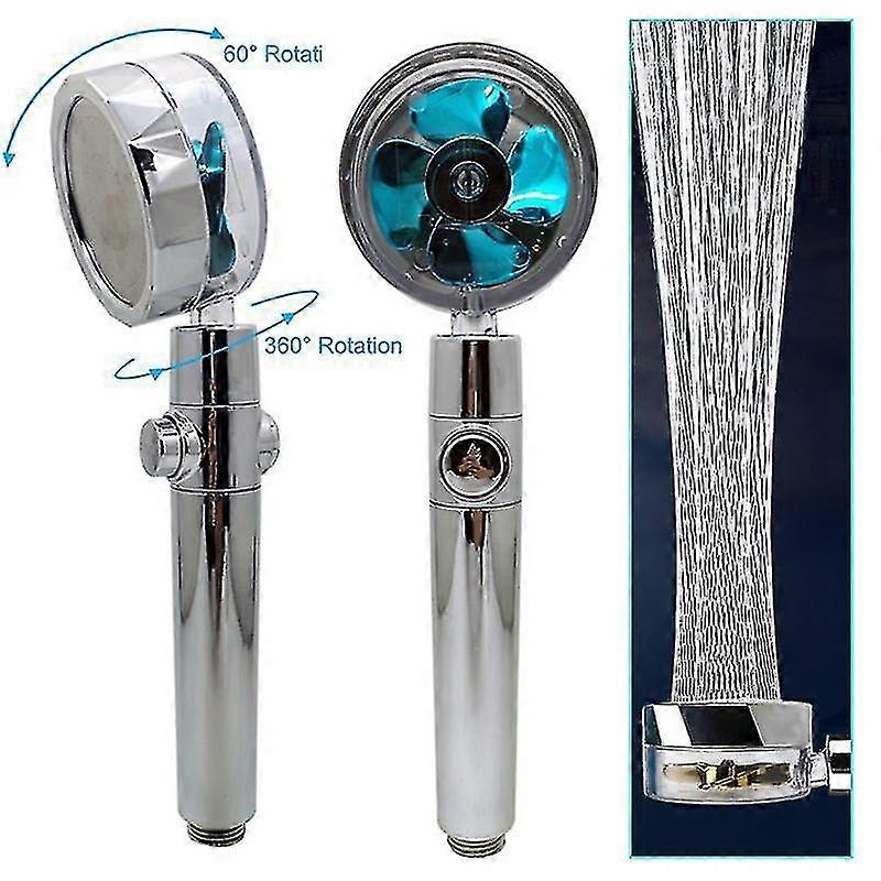 Shower Head Water-Saving Flow 360 Degree Rotation With Small Fan Abs ...