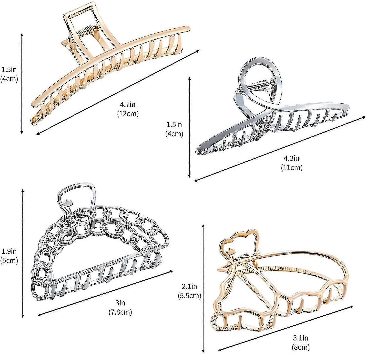 H Clips, 4pcs Lar Metal H Jaw Clips Hollow Non-slip Hold H Clips ...