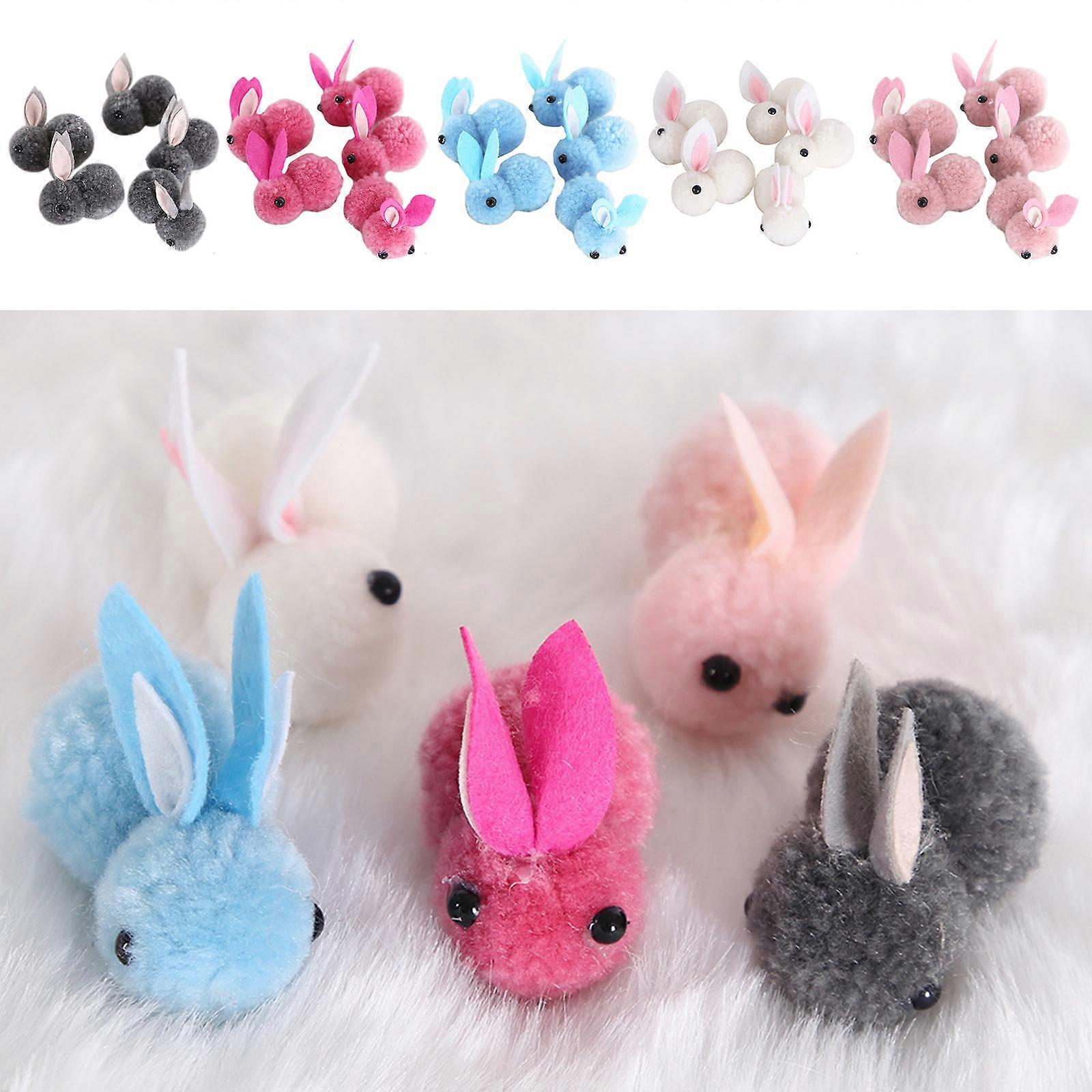 5pcs Mini Realistic Cute Bunny Lifelike Easter Rabbits Simulation Model ...