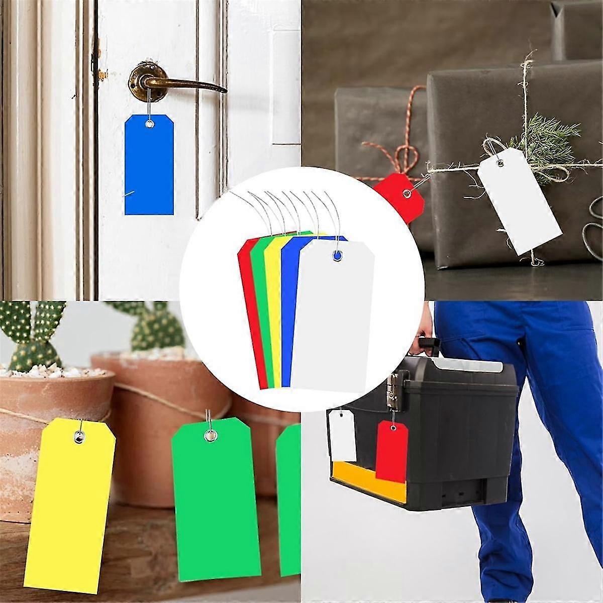 500 Pieces 4 3/4inch X 2 3/8inch Plastic Shipping Tags Colorful Blank ...